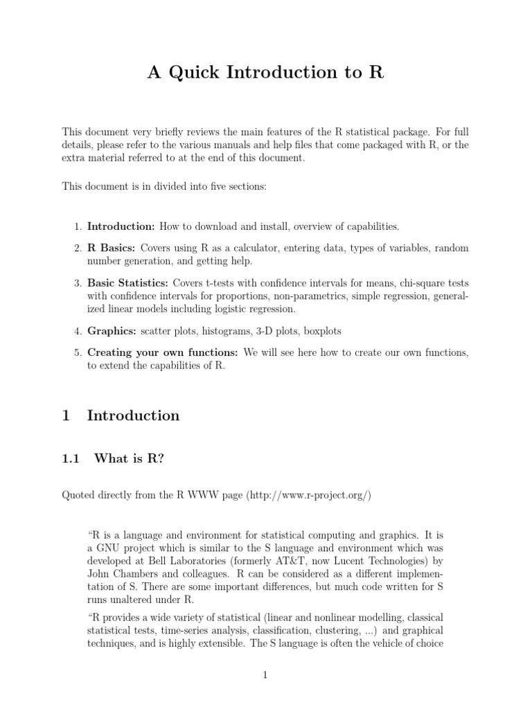 Intro To R | PDF | Errors And Residuals | Coefficient Of Determination