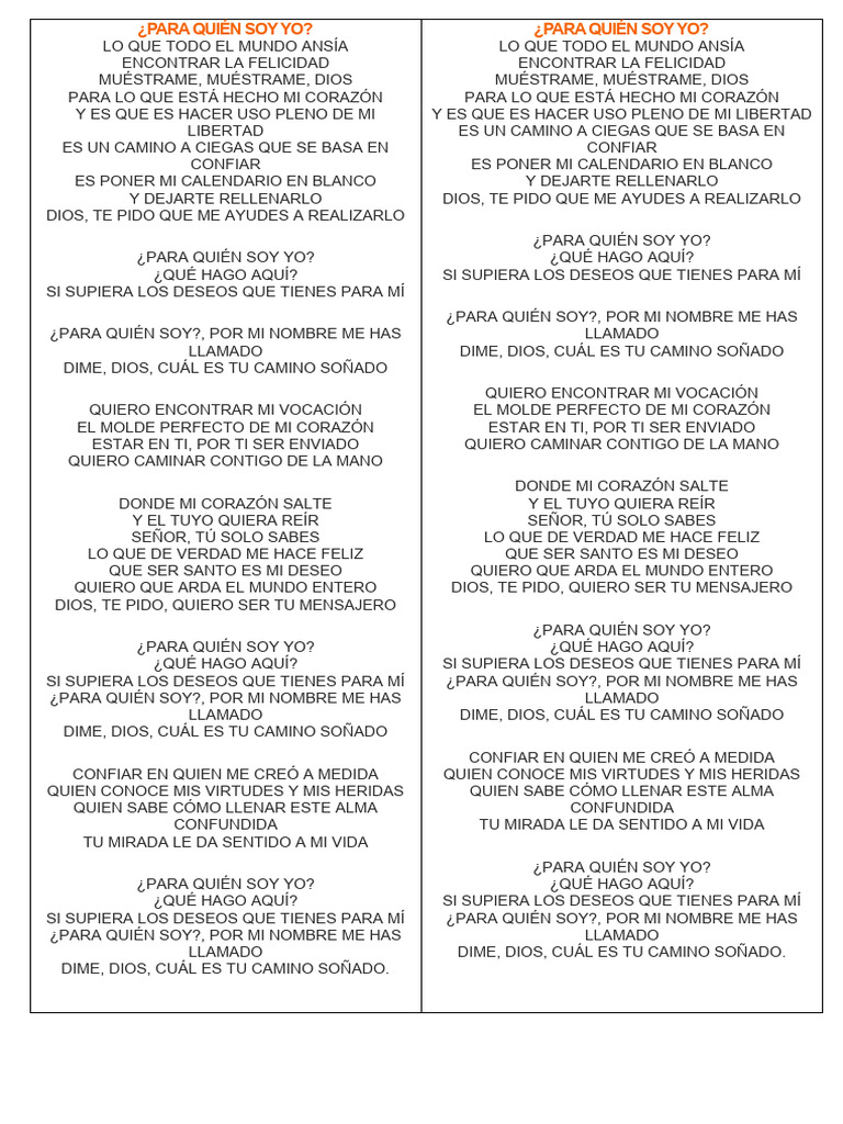 Para Quién Soy Yo | PDF