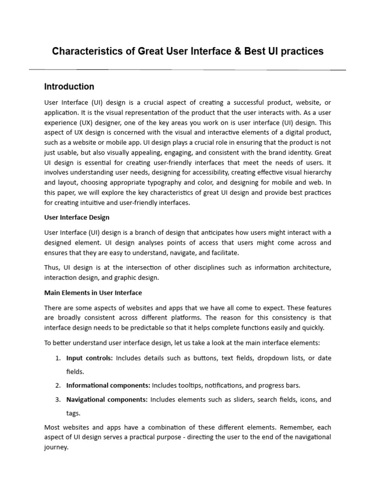 User Interface Design Characteristics | PDF | User Interface Design ... User Interface Design Characteristics | PDF | User Interface Design ...