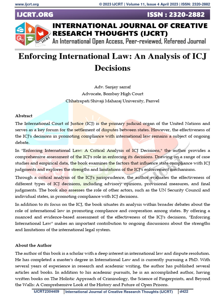 Enforcing ICJ Decisions: A Critical Analysis | PDF | International Law ...