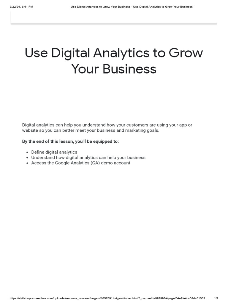 Use Digital Analytics To Grow Your Business - Use Digital Analytics To ...