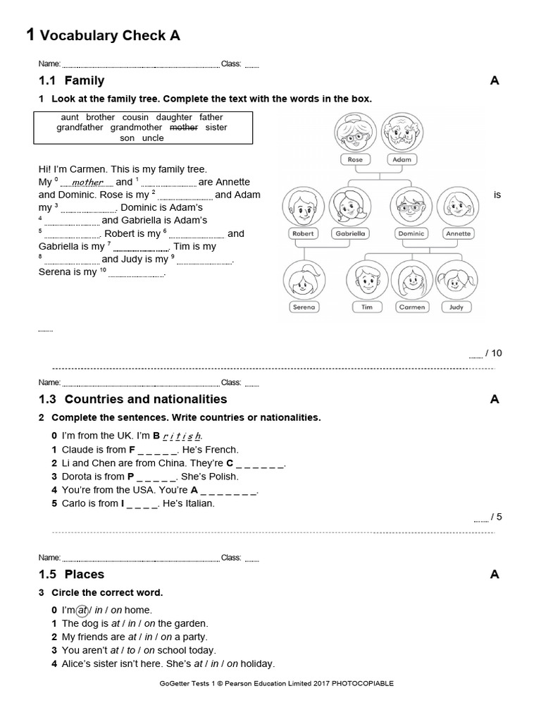 Vocabulary Check 1ACHECKED | PDF