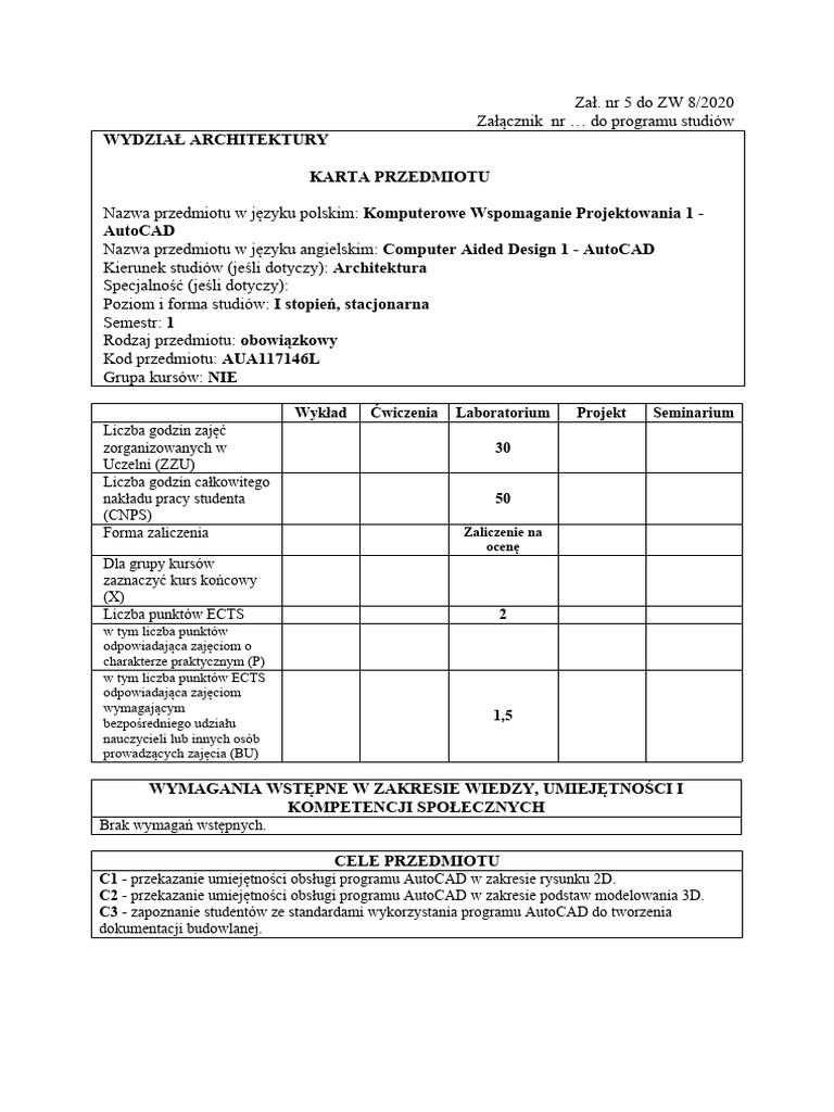 1 - 10 - B3 - I - Komputerowe Wspomaganie Projektowania 1 - AutoCAD ...
