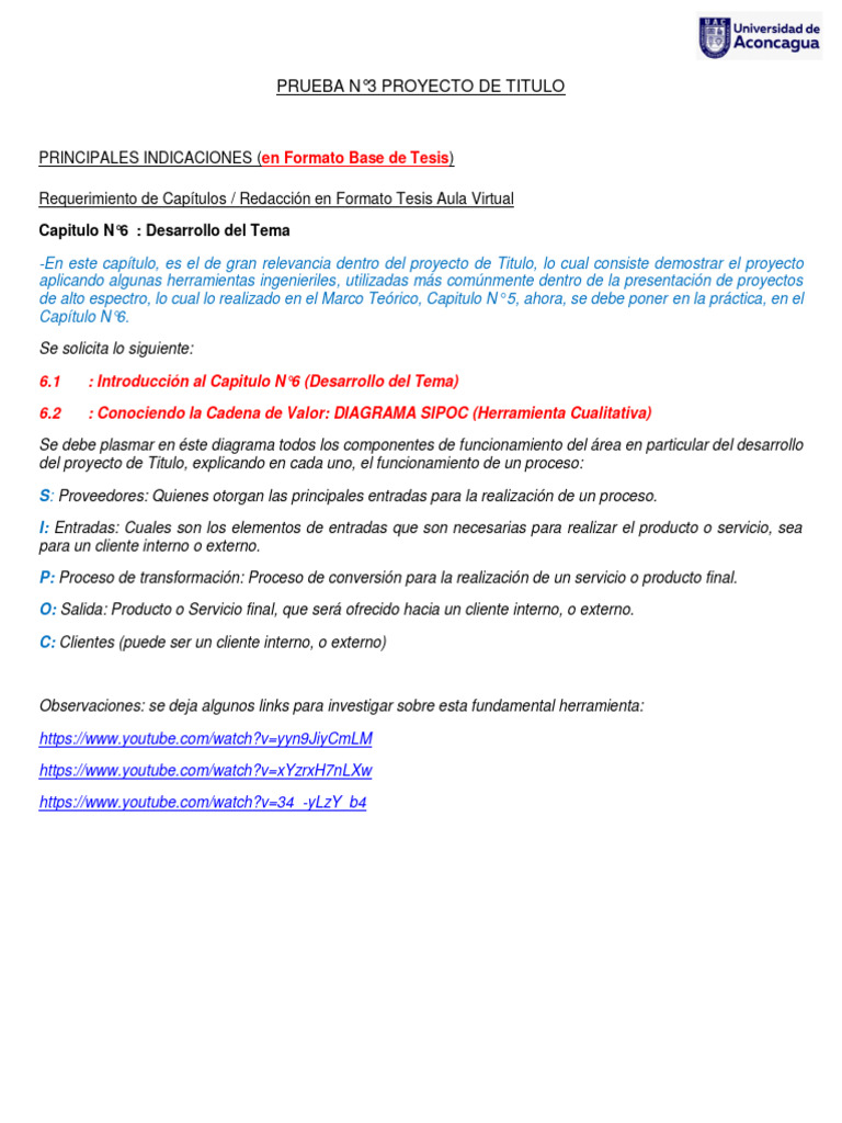 PRUEBA N°3 - Proyecto de Título | PDF