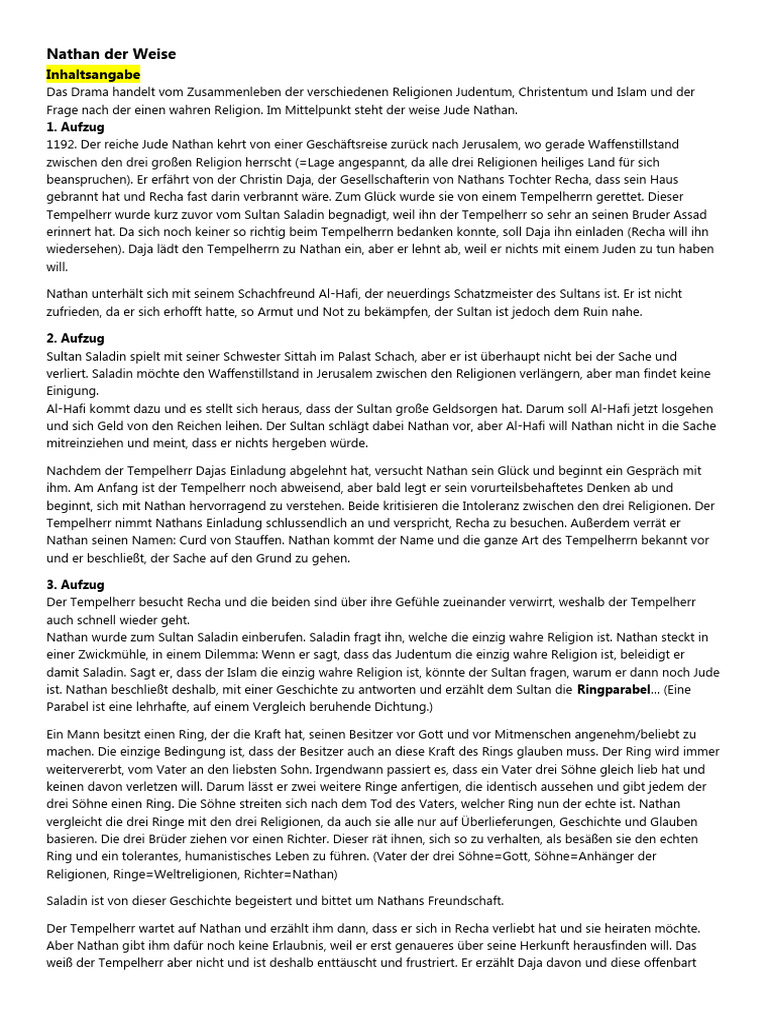 Nathan Der Weise | PDF