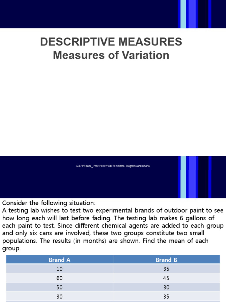 (4) Descriptive Measures - Measures of Variation | PDF | Variance | Standard Deviation