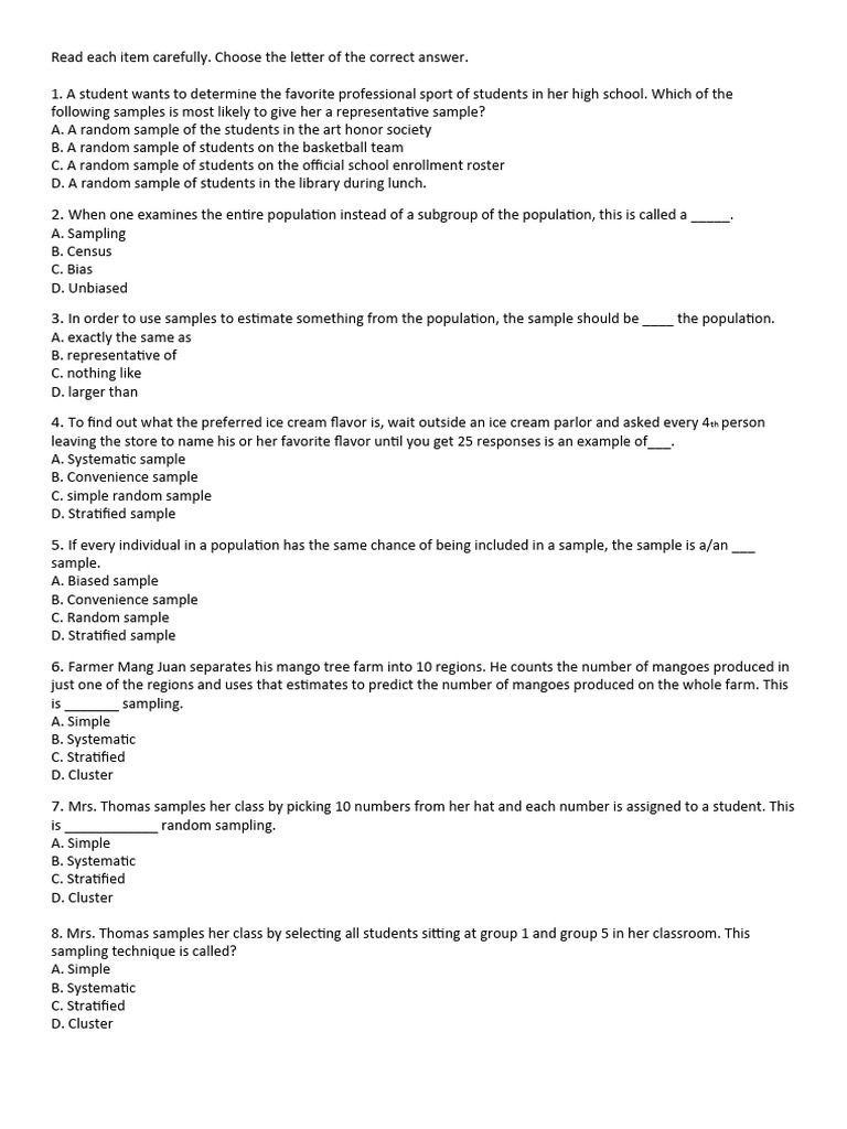 Lesson 4 5 1 Pdf Sampling Statistics Chart