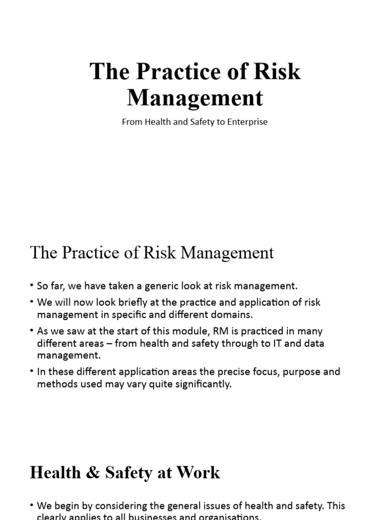 Week 6 - Applied Risk Management | PDF | Risk | Risk Management