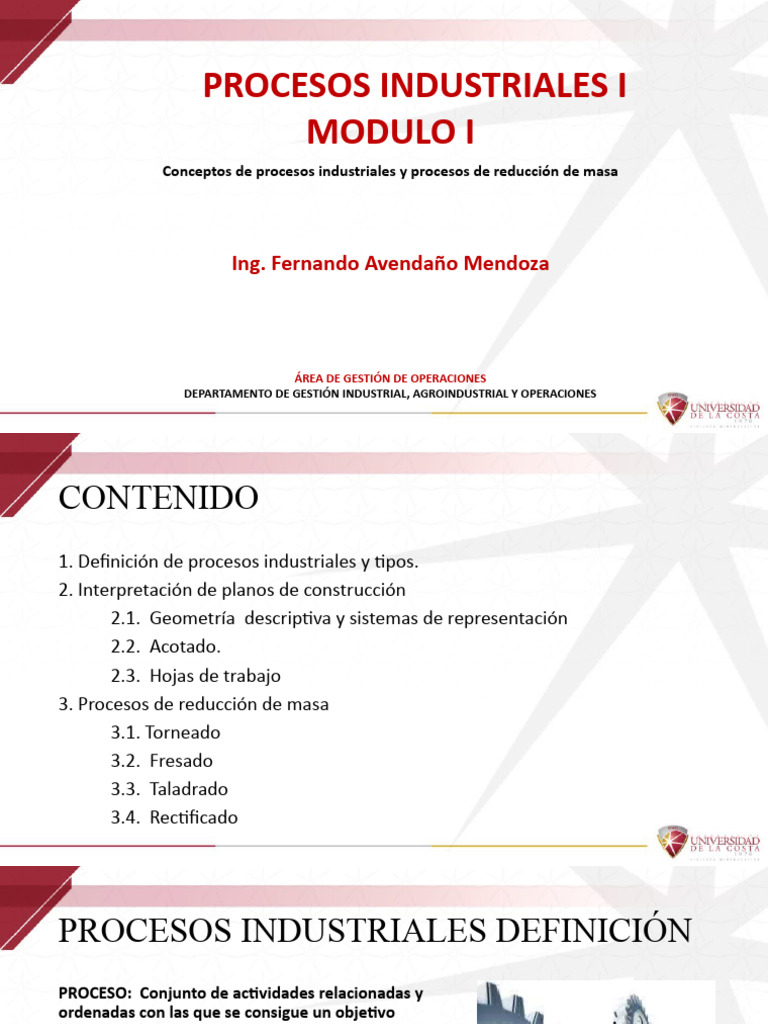 PROCESOS Industriales Modulo I | PDF | Perforar | Sector secundario de la economía