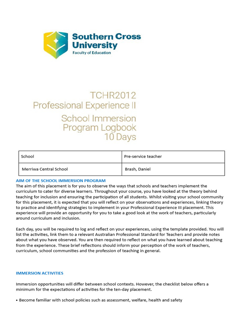 Sonia - 2023 TCHR2012 PEX II Secondary School Immersion Program Logbook ...