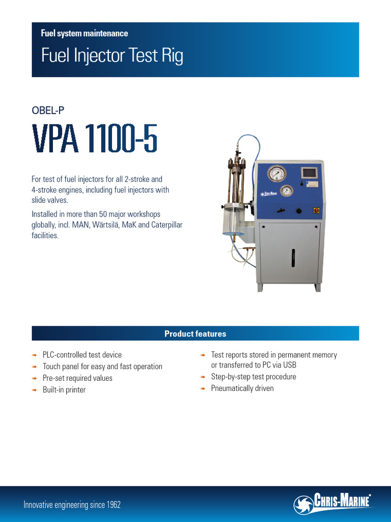Fuel Injector Test Rig VPA 1100 5 | Download Free PDF | Valve | Fuel ...