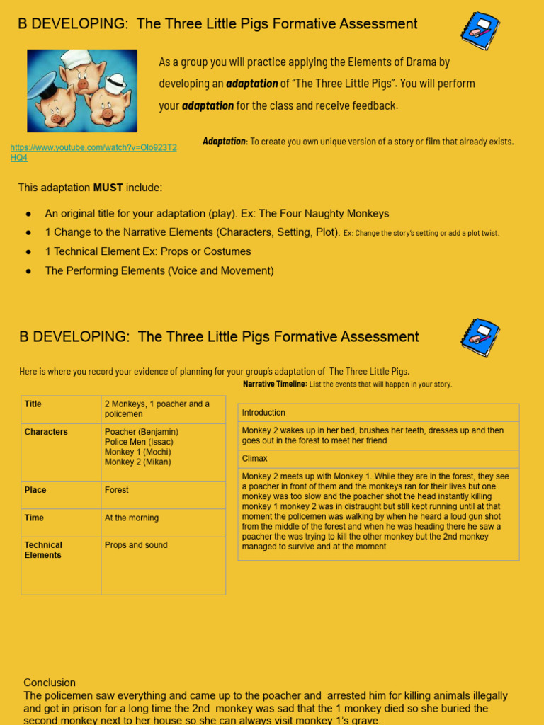 Three Little Pigs Adaptation Project | PDF | General Fiction