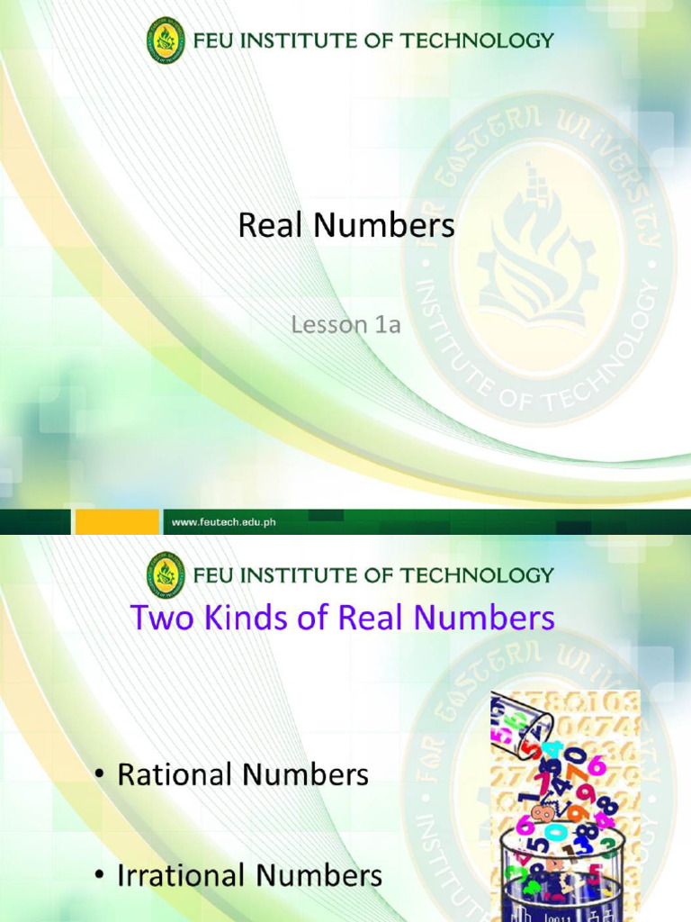 1a - Real Numbers | PDF