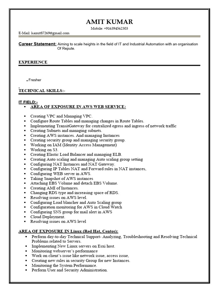 Amit Devops Resume | PDF | Amazon Web Services | Computer Network