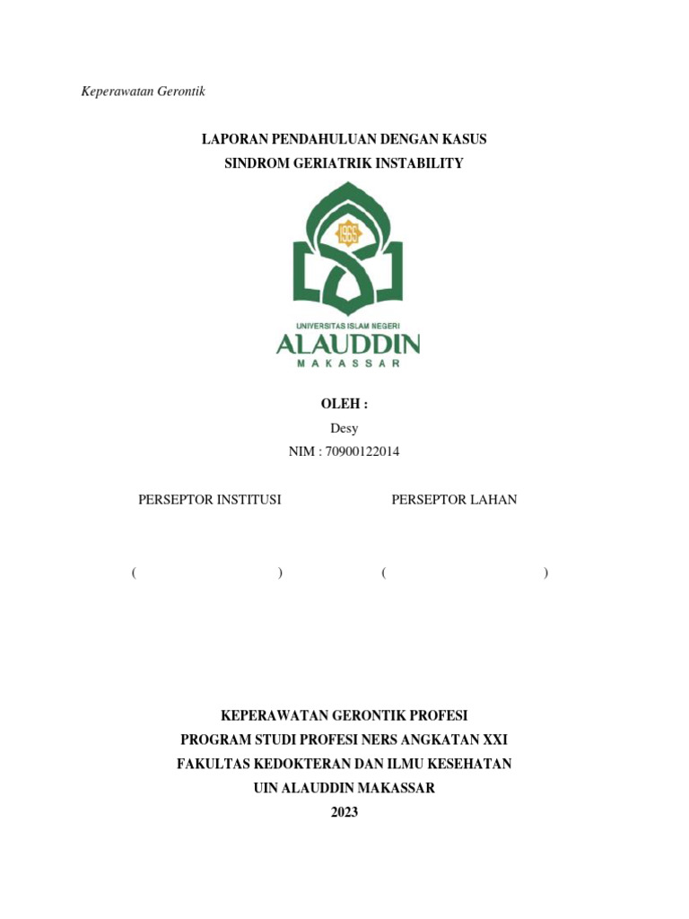 Desy - LP Sindrom Geriatrik Instability Fix | PDF