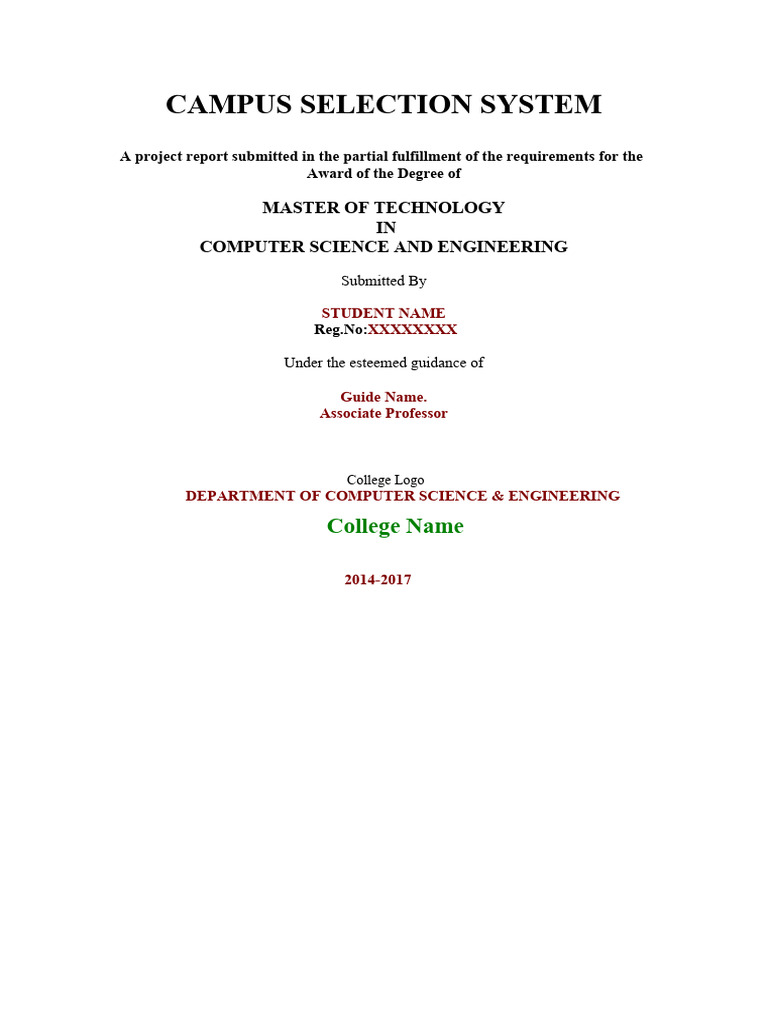 CAMPUS SELECTION SYSTEM | PDF