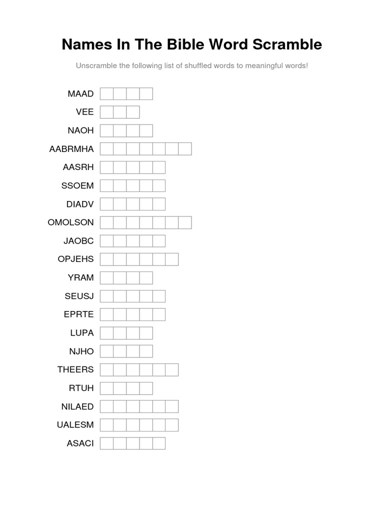 Names-In-The-Bible-Word-Scramble | PDF