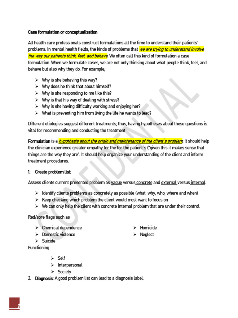 Case Conceptualization Based On Psychological Theory | PDF | Id ...