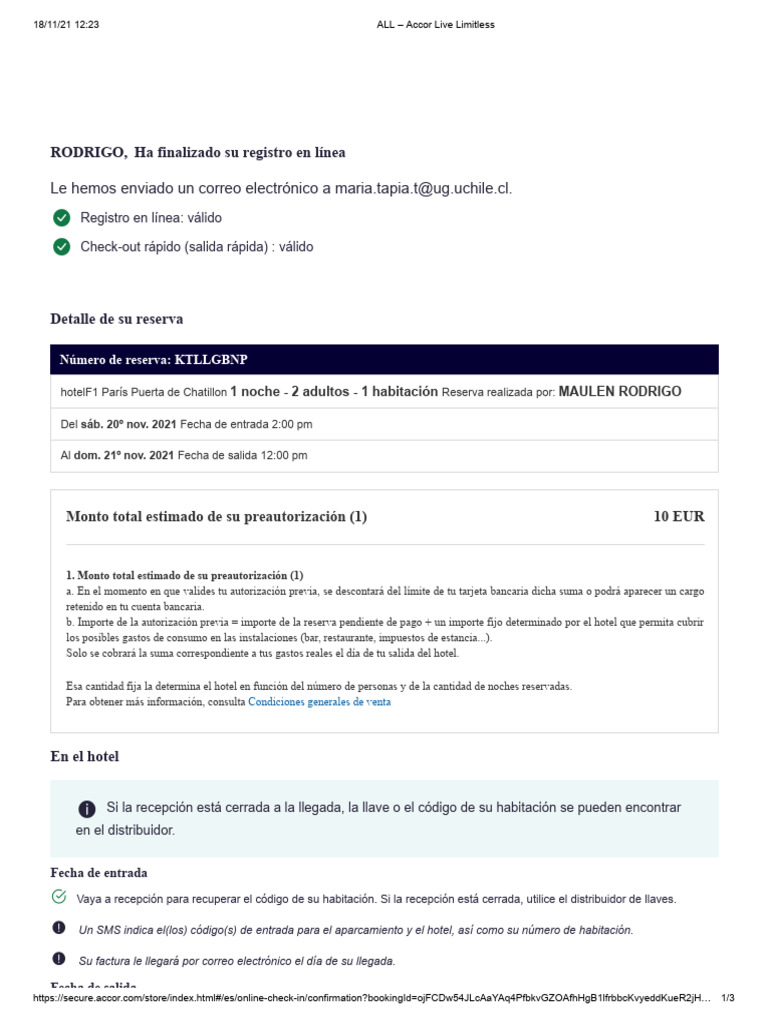 Check in y Check Out Hotel Paris | PDF | Hotel | Moneda