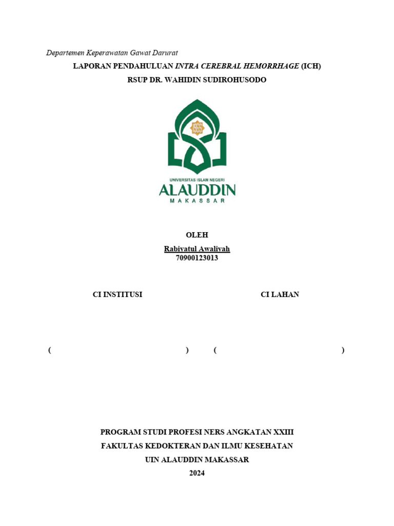 LP ICH (Minggu 2) | PDF