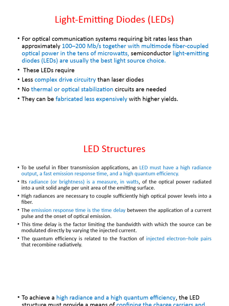 Edge emitting and Surface Emitting LED | PDF