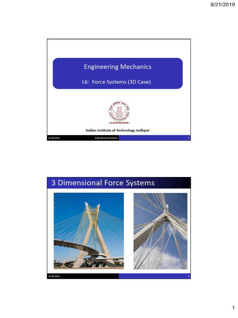 Applied Mathematics Force System 3d Pdf Euclidean Vector Force