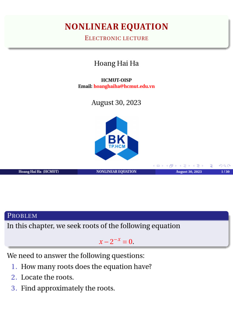 Nonlinear Equation | PDF | Limit (Mathematics) | Mathematical Objects