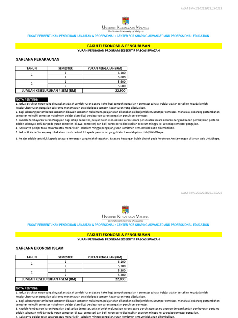 PG Eks Tempatan Fep Sem 2 Sesi 2022 2023 30032023 | PDF