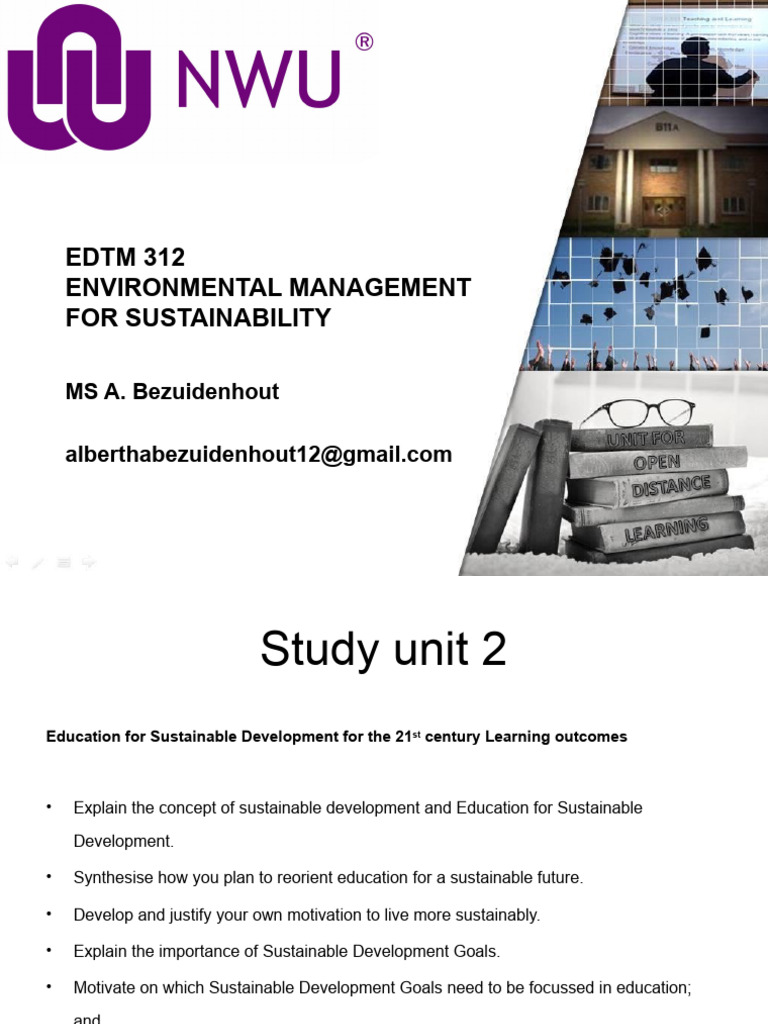 EDTM 312 Study Unit 2 | PDF | Sustainability | Earth Sciences
