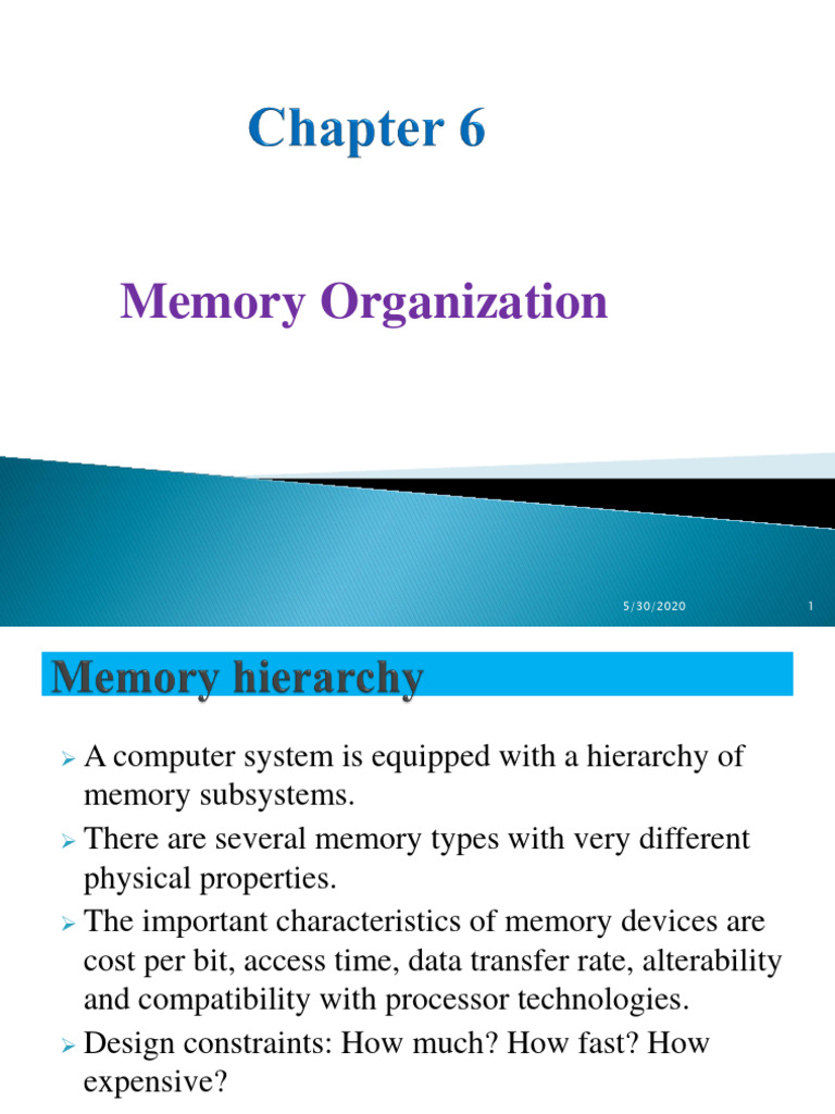 Chapter 6 | Download Free PDF | Random Access Memory | Computer Data Storage