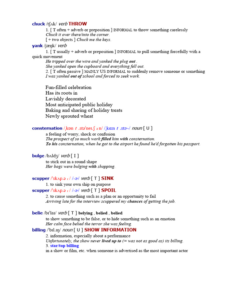 Informal Verbs and Their Meanings | PDF | Language Arts & Discipline ...