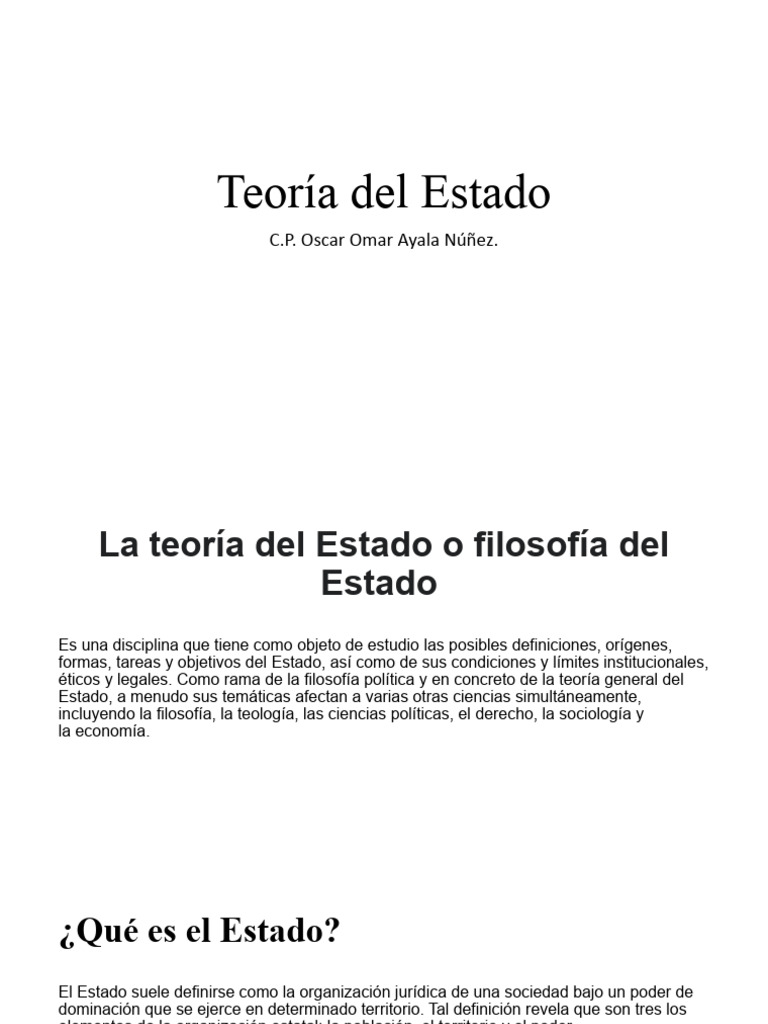 Teoría Del Estado | PDF | Estado (política) | Imperio de la ley