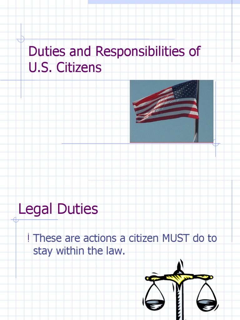 Duties and Responsibilities of U.S. Citizens | PDF