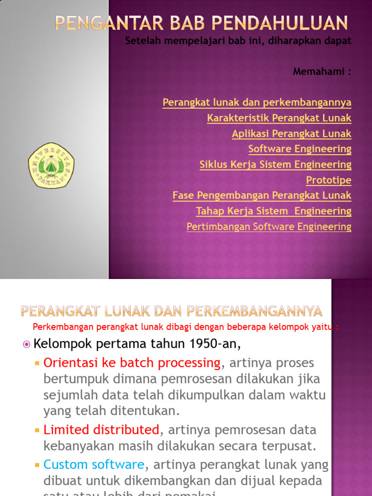 Minda Mora Purba S.Kom MMSI 06092023101722 RPL01 Pendahuluan | PDF