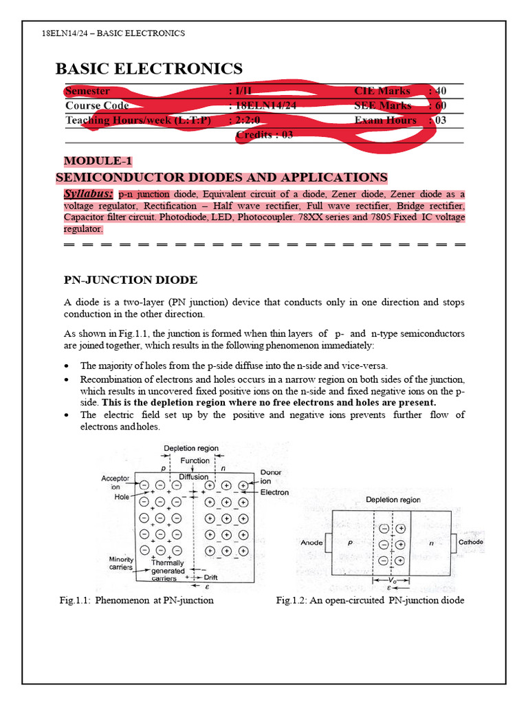 Unit1_theory_ECE | PDF | P–N Junction | Diode