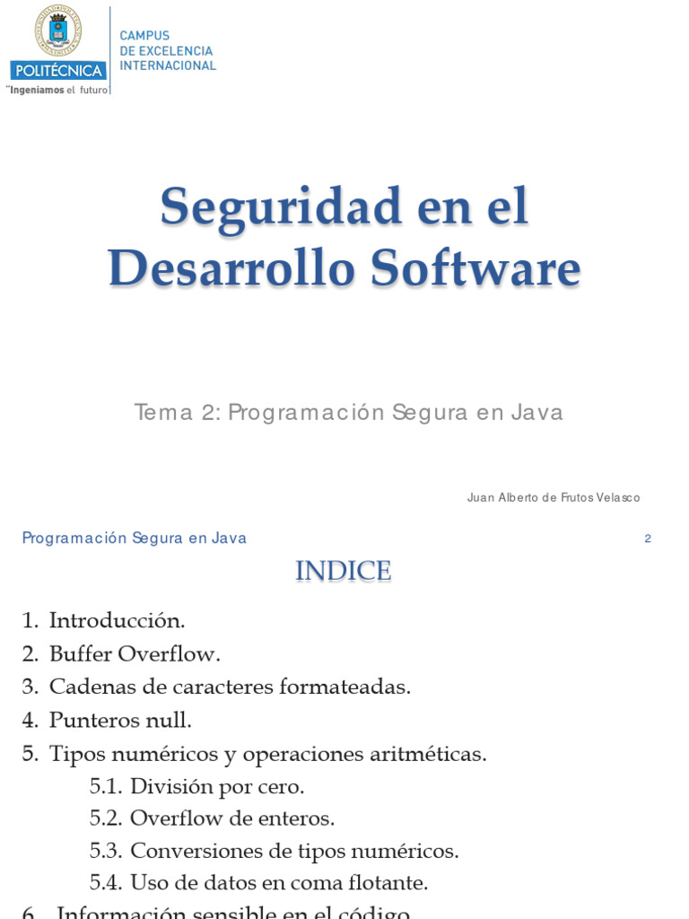 2. Programacion_segura_Java | PDF | Puntero (Programación de computadora) | Java (lenguaje de ...