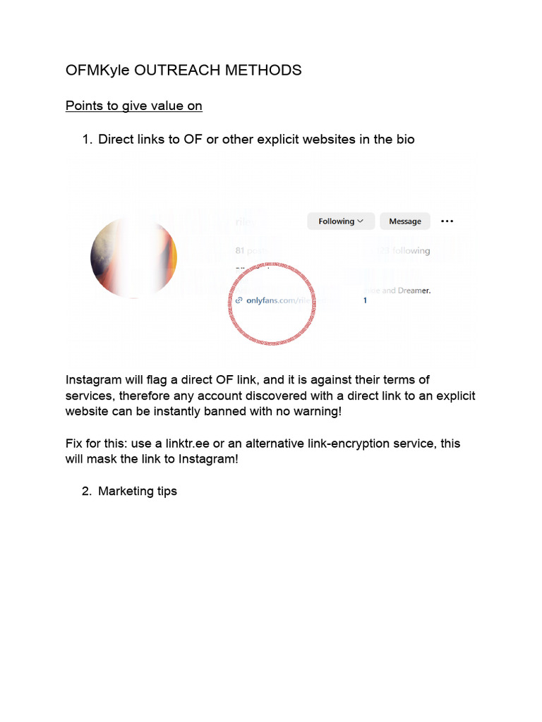 Ofmkyle Outreach Methods | PDF | World Wide Web | Internet & Web