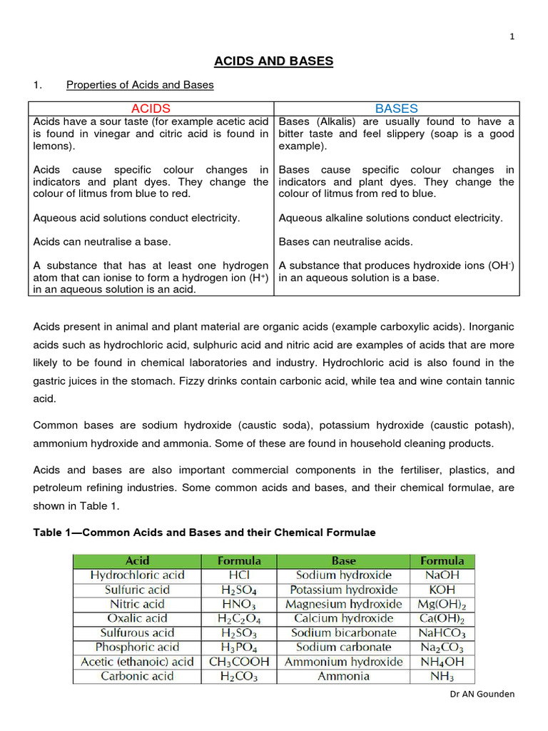 Acids and Bases | PDF | Acid | Ph