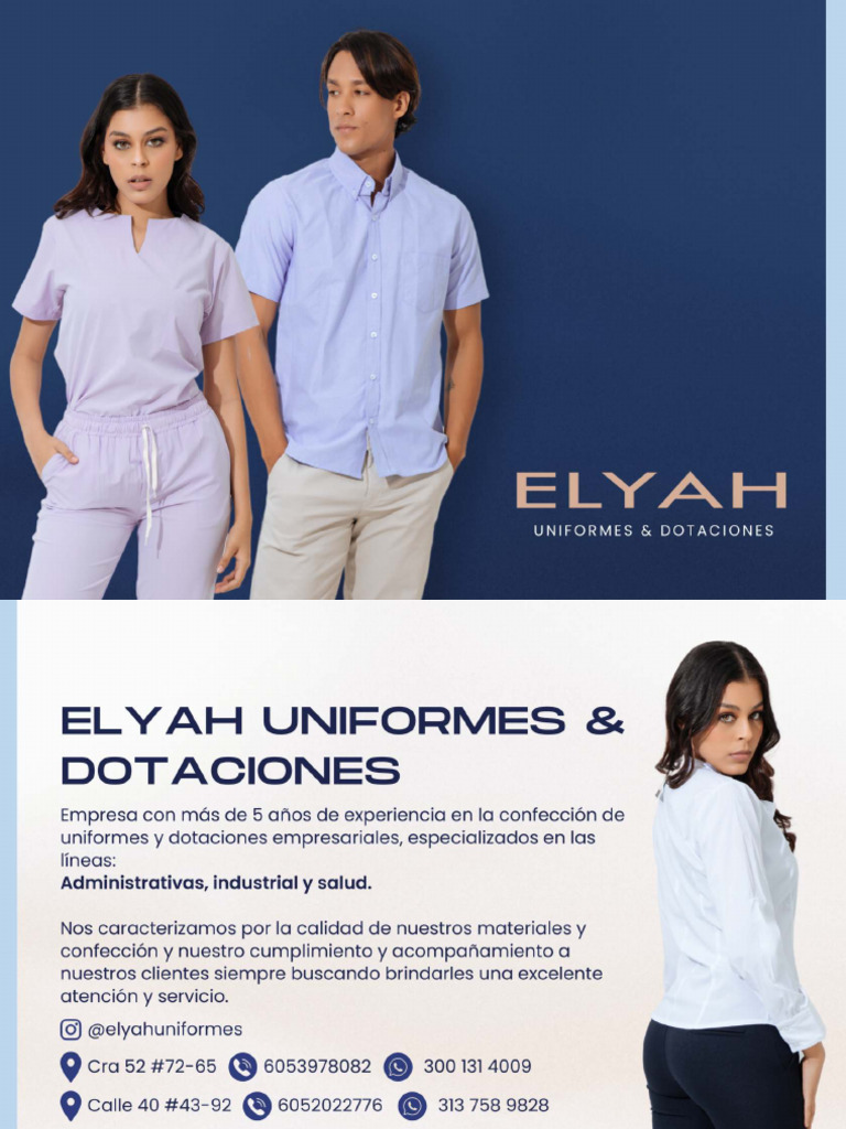 Elyah - Catálogo de Uniformes y Dotaciones | PDF