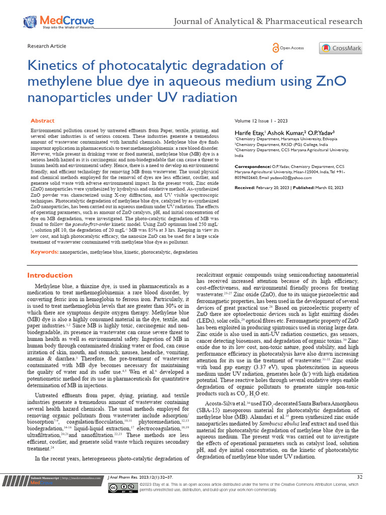 kinetics uv drs | PDF | Zinc Oxide | Catalysis