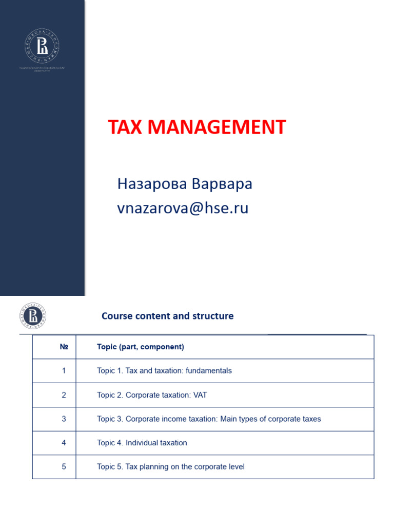 Lecture 1 | PDF | Taxes | Income Tax