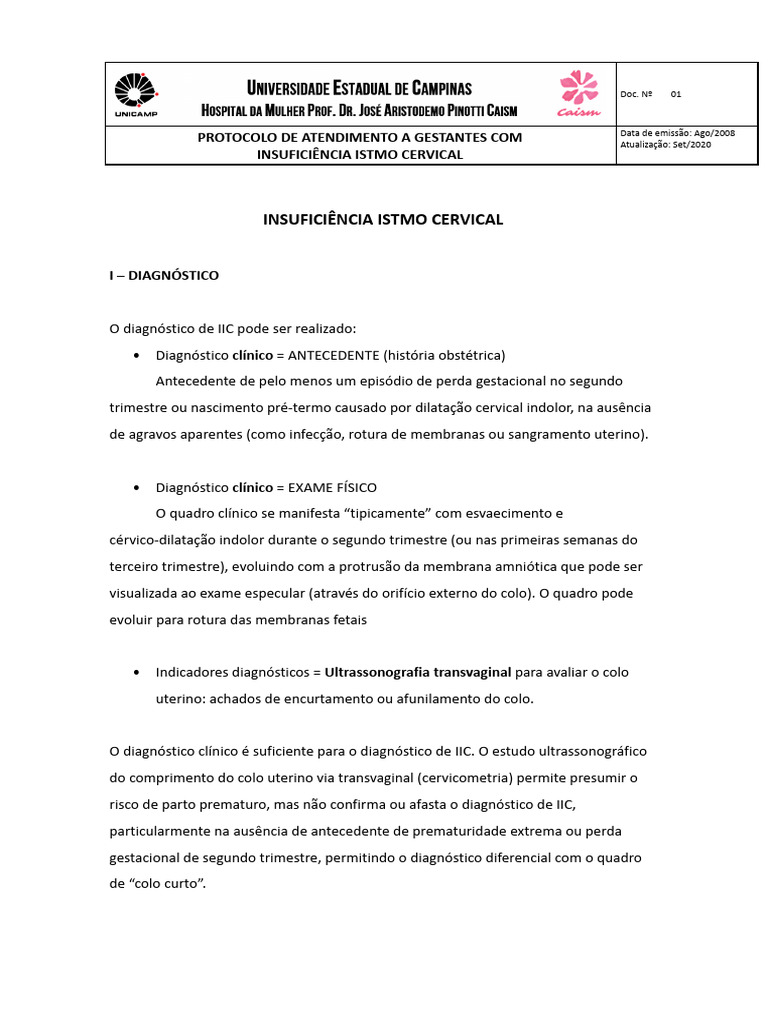 Insuficiênincia Istmo Cervical | PDF | Gravidez | Remédio