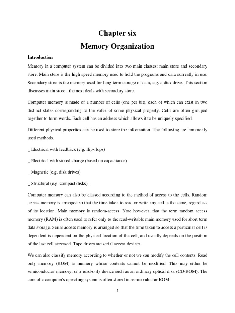 CH-6-COA | PDF | Computer Data Storage | Random Access Memory