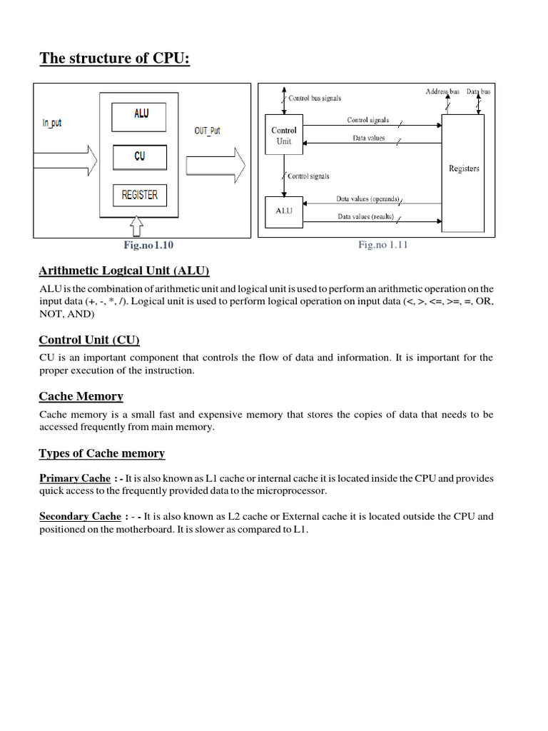 CPU Structure and Components Explained | PDF | Computer Data Storage ...