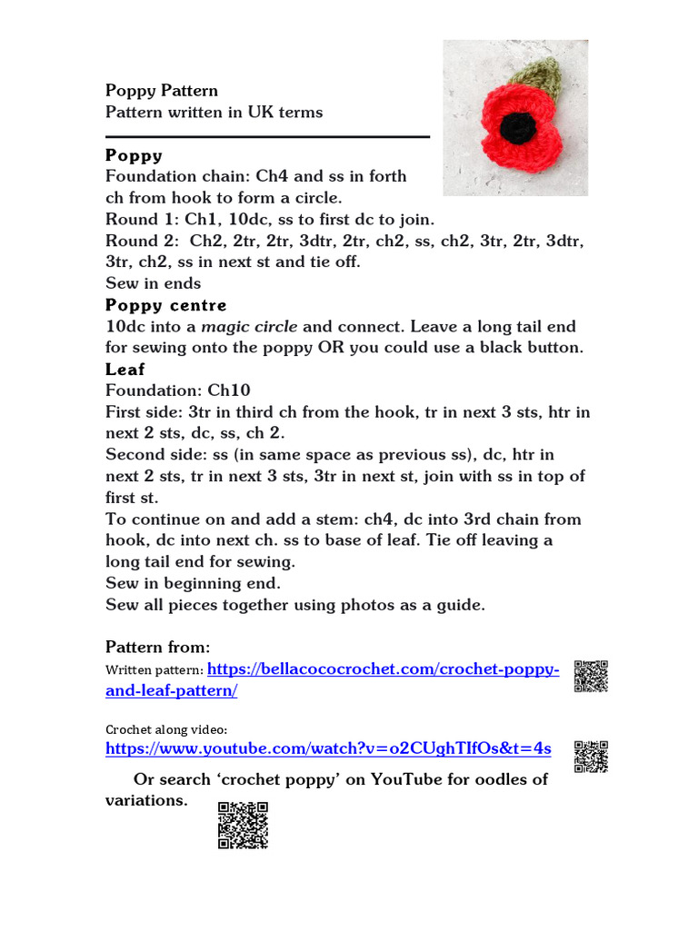 Poppy Pattern | PDF | Home & Garden | Art