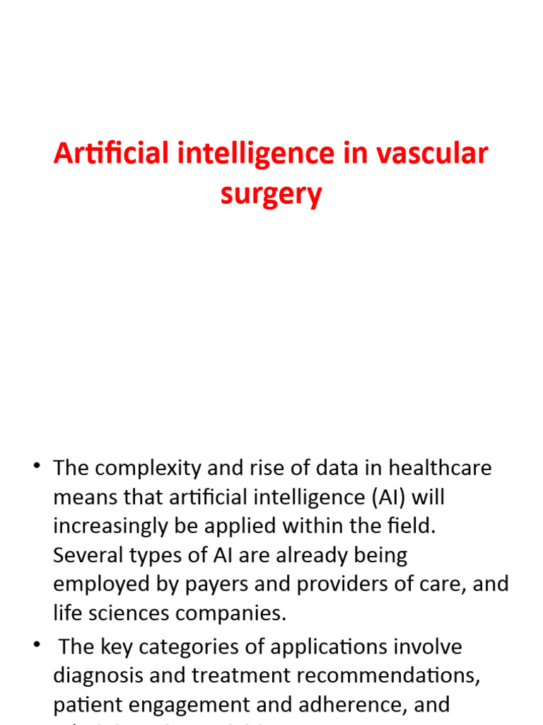 AI Innovations in Vascular Surgery | PDF | Artificial Intelligence ...