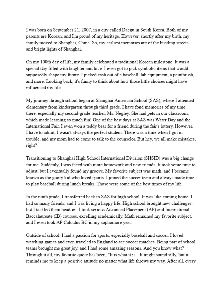 My Personal History Journey | PDF | Advanced Placement
