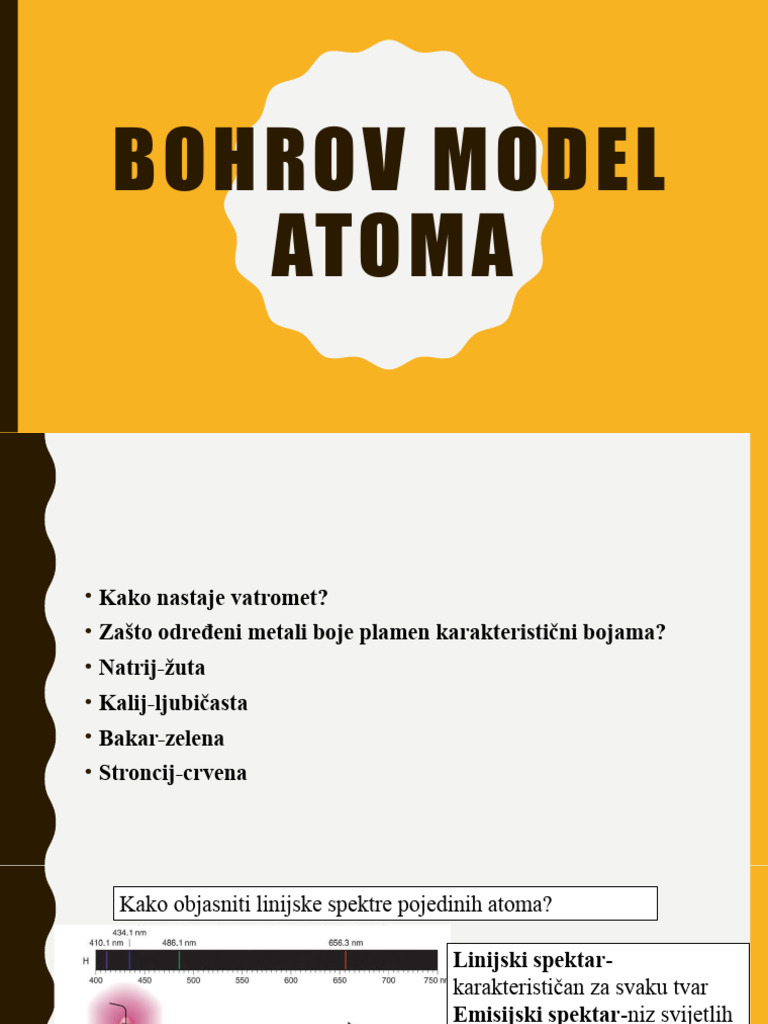 Bohrov Model Atoma I Spektri | PDF