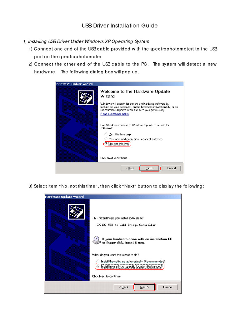USB Driver Installation Guide | PDF