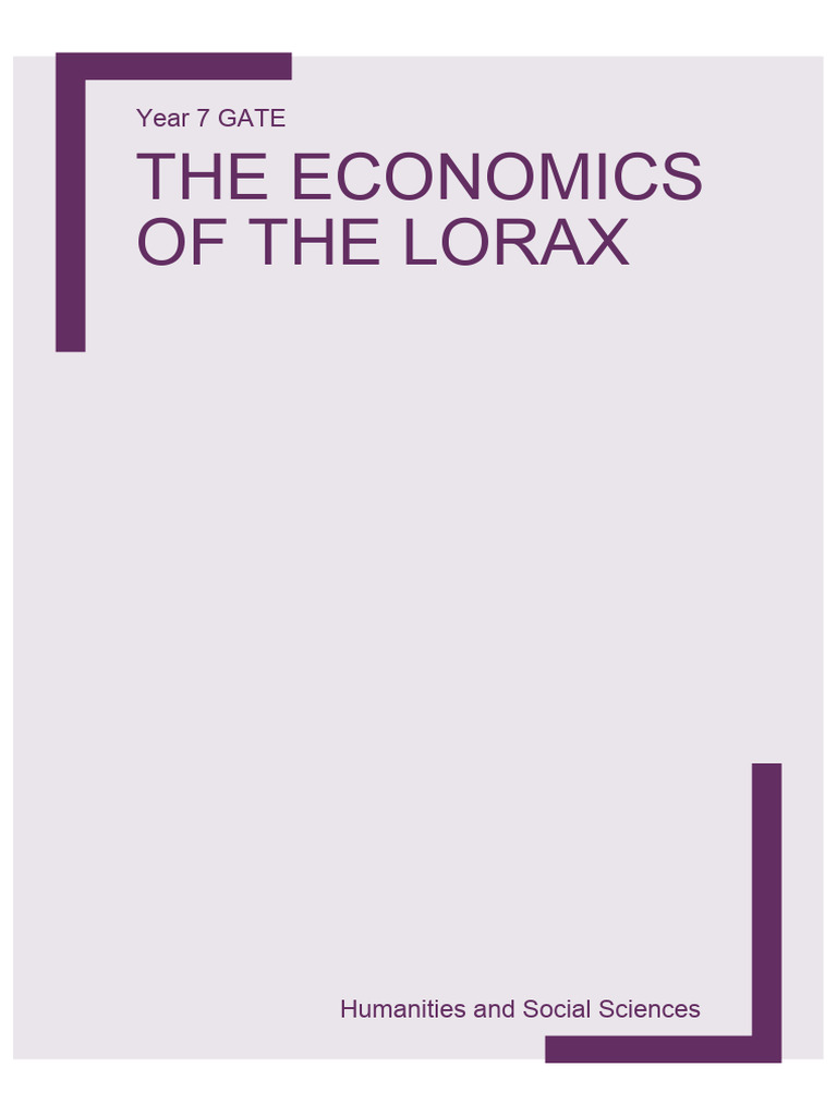 Economics of The Lorax in Thneedville | PDF | Factors Of Production ...